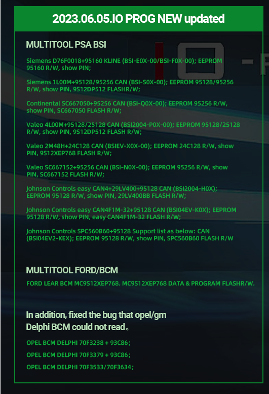 New IO Prog ECU Tool Upgrade Kit for who have older I/O PROG