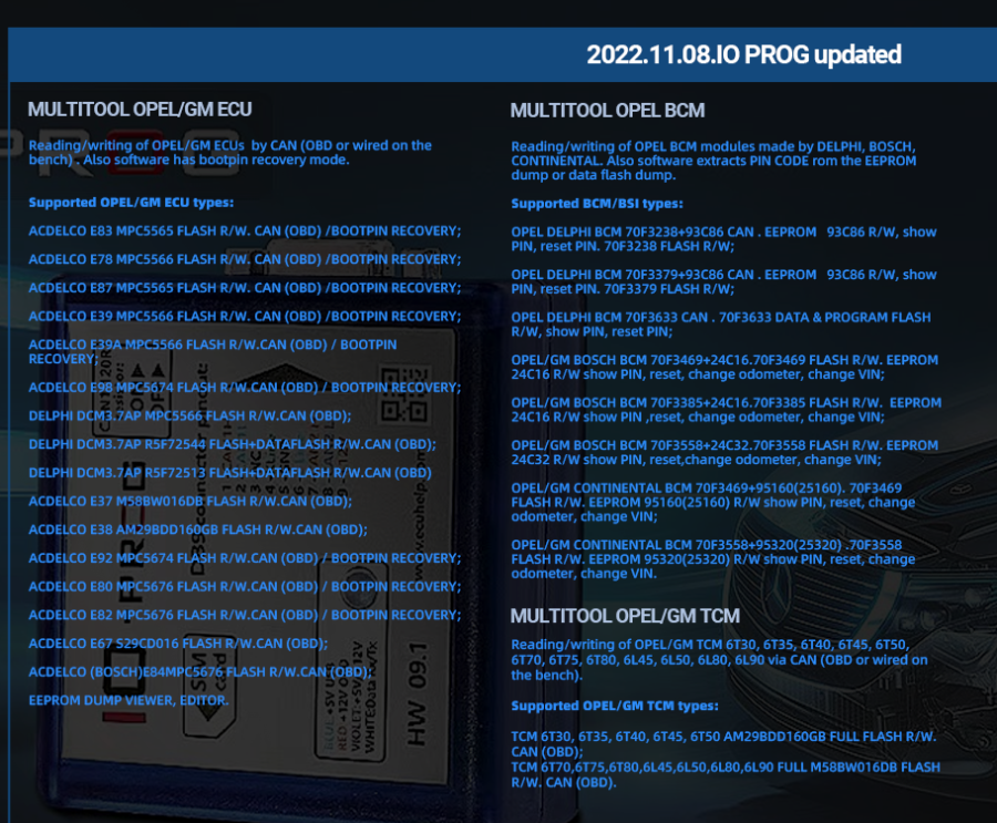 New IO Prog ECU Tool Upgrade Kit for who have older I/O PROG