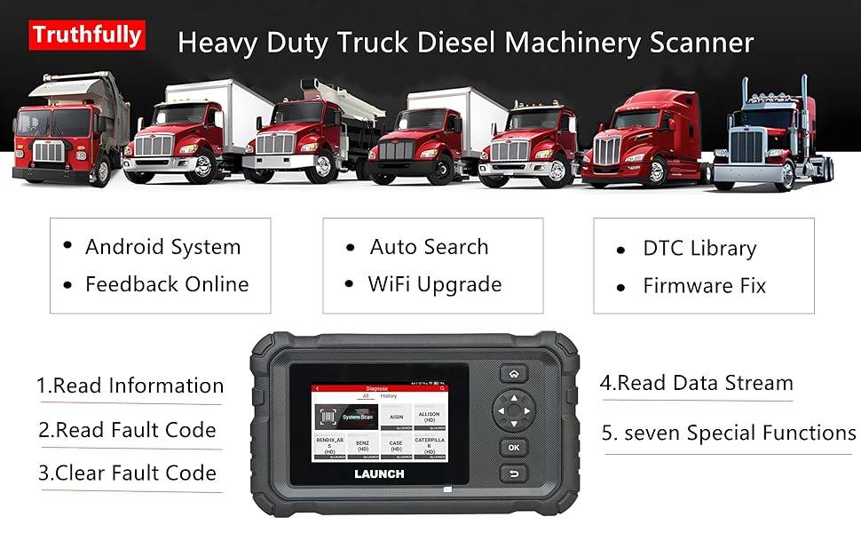 Launch CRP129 HD Truck Scanner,support 51 brands Diesel, Commercial ...